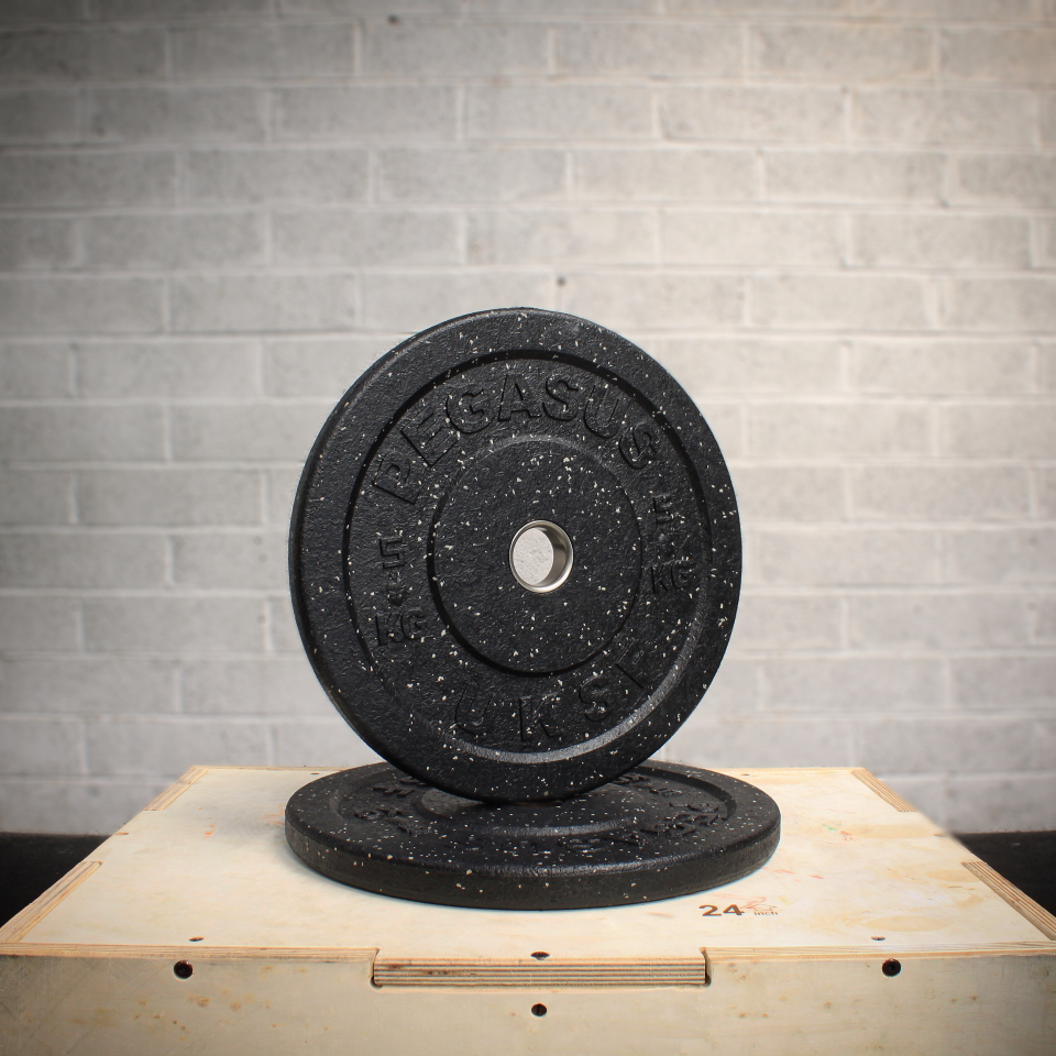 Speckled Pegasus Vulcanized Rubber Bumper Plates | UK Supreme Fitness